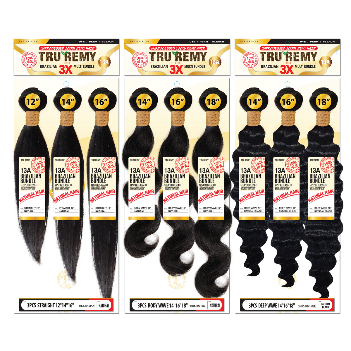 Tru Remy - Brazilian Remy 3Pcs Bundle Pack - Eve Hair